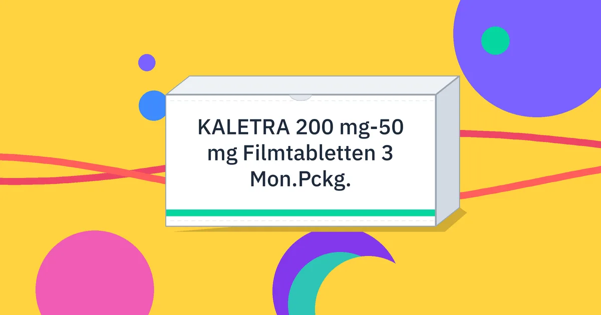 Symbolbild: Packung mit der Aufschrift KALETRA 200 mg-50 mg Filmtabletten 3 Mon.Pckg. (PZN 05461728) – Verfügbarkeit und Bezug in Apotheken in Frankfurt am Main
