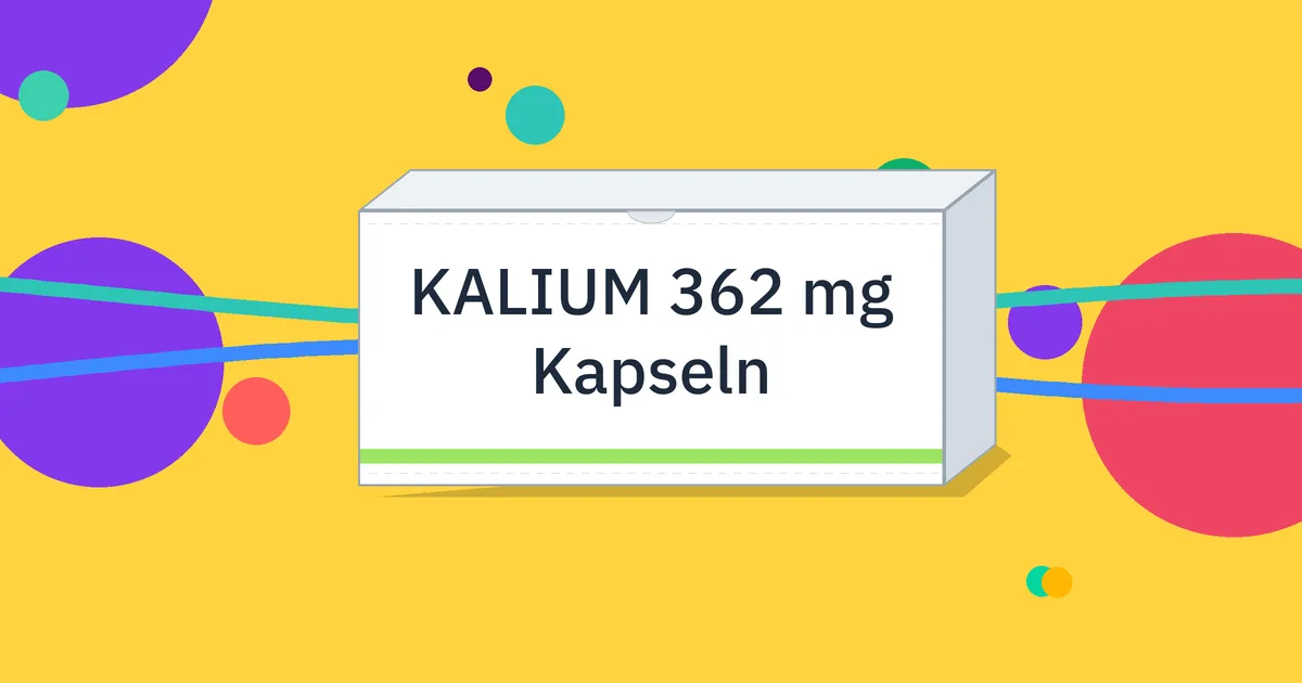 Symbolbild: Packung mit der Aufschrift KALIUM 362 mg Kapseln (PZN 15737344) – Verfügbarkeit und Bezug in Apotheken in Frankfurt am Main