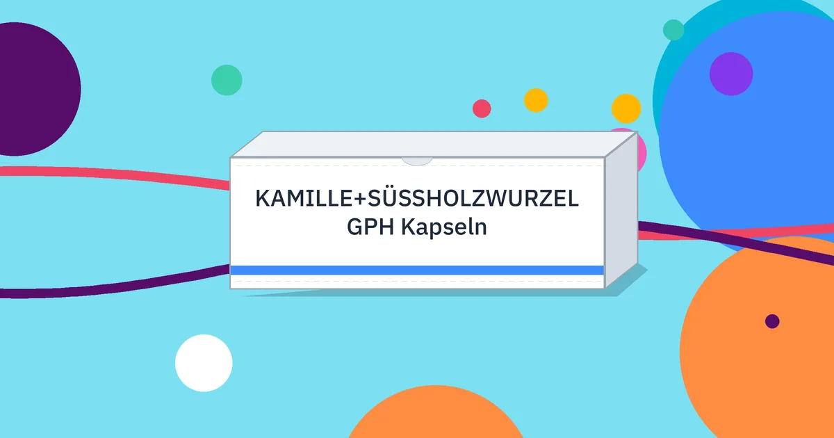 Symbolbild: Packung mit der Aufschrift KAMILLE+SÜSSHOLZWURZEL GPH Kapseln (PZN 05530381) – Verfügbarkeit und Bezug in Apotheken in Frankfurt am Main