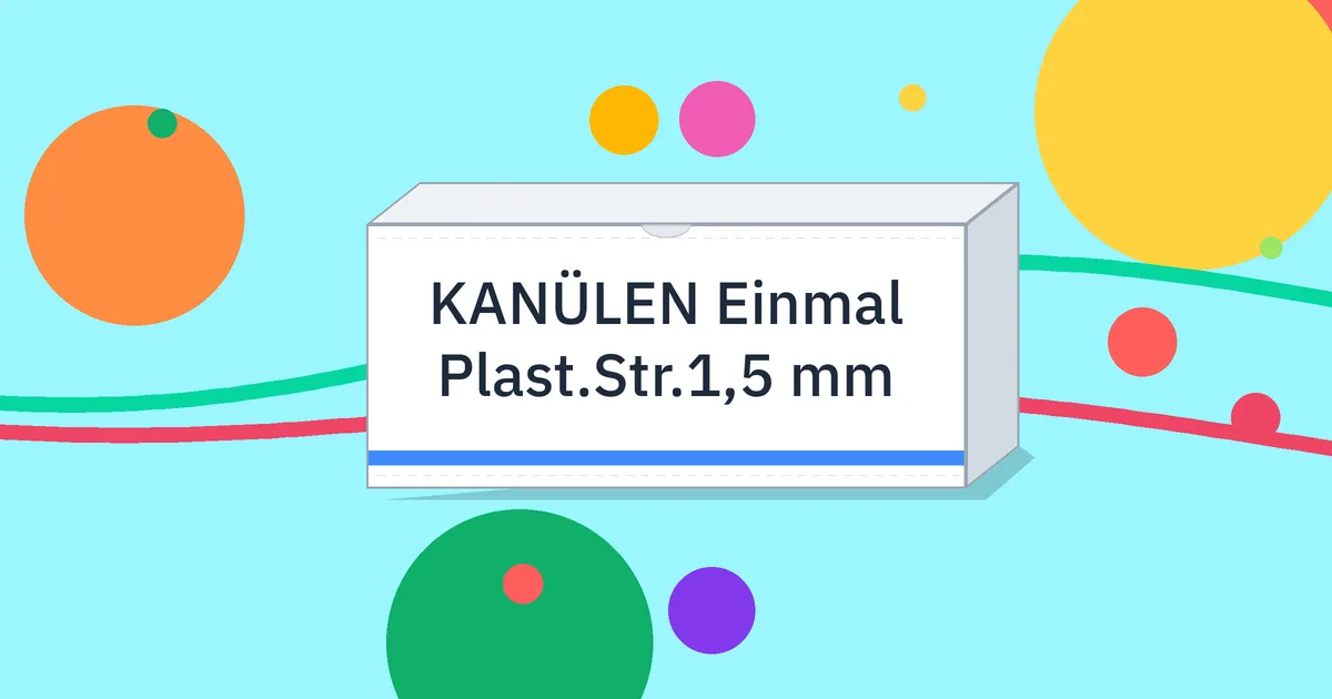 Symbolbild: Packung mit der Aufschrift KANÜLEN Einmal Plast.Str.1,5 mm (PZN 01963798) – Verfügbarkeit und Bezug in Apotheken in Frankfurt am Main