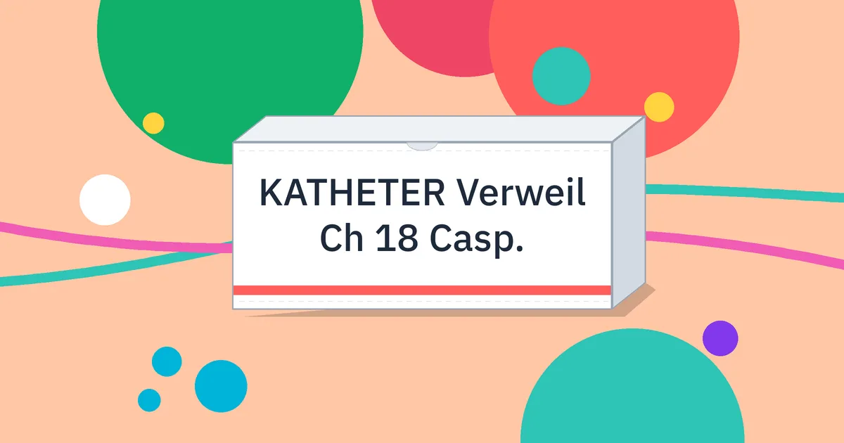 Symbolbild: Packung mit der Aufschrift KATHETER Verweil Ch 18 Casp. (PZN 01730195) – Verfügbarkeit und Bezug in Apotheken in Frankfurt am Main