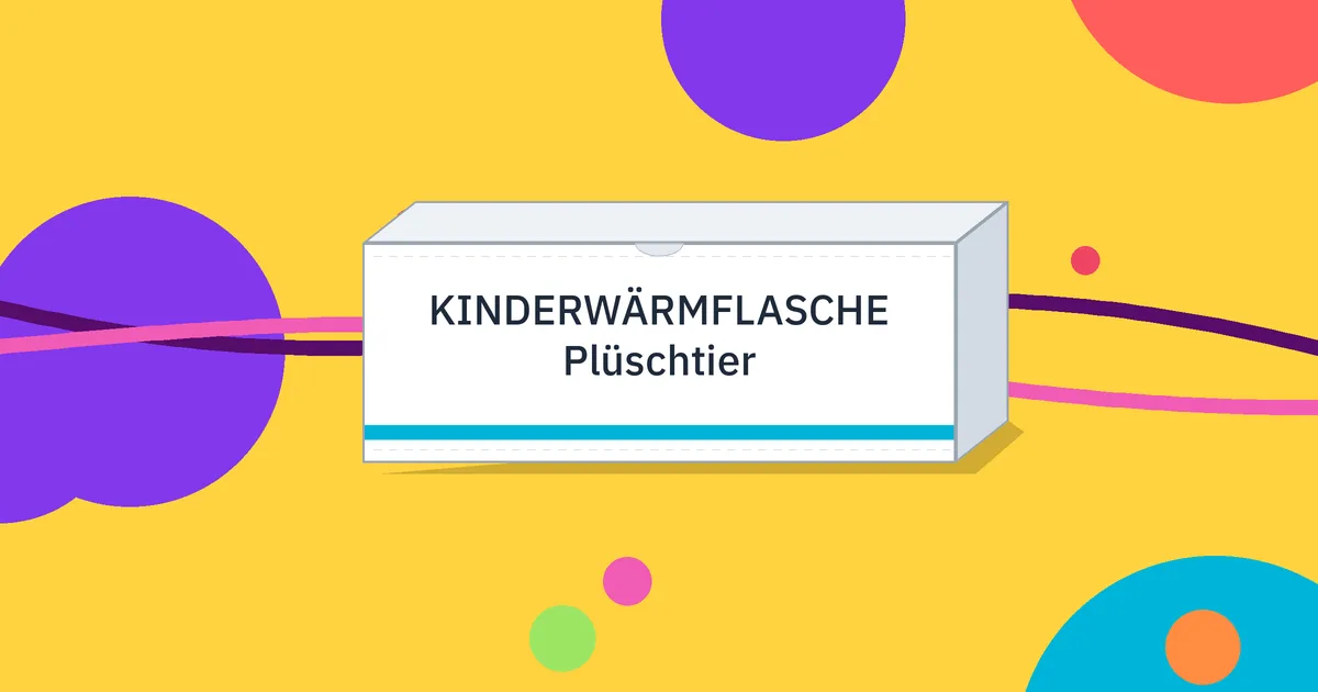 Symbolbild: Packung mit der Aufschrift KINDERWÄRMFLASCHE Plüschtier (PZN 03908065) – Verfügbarkeit und Bezug in Apotheken in Frankfurt am Main