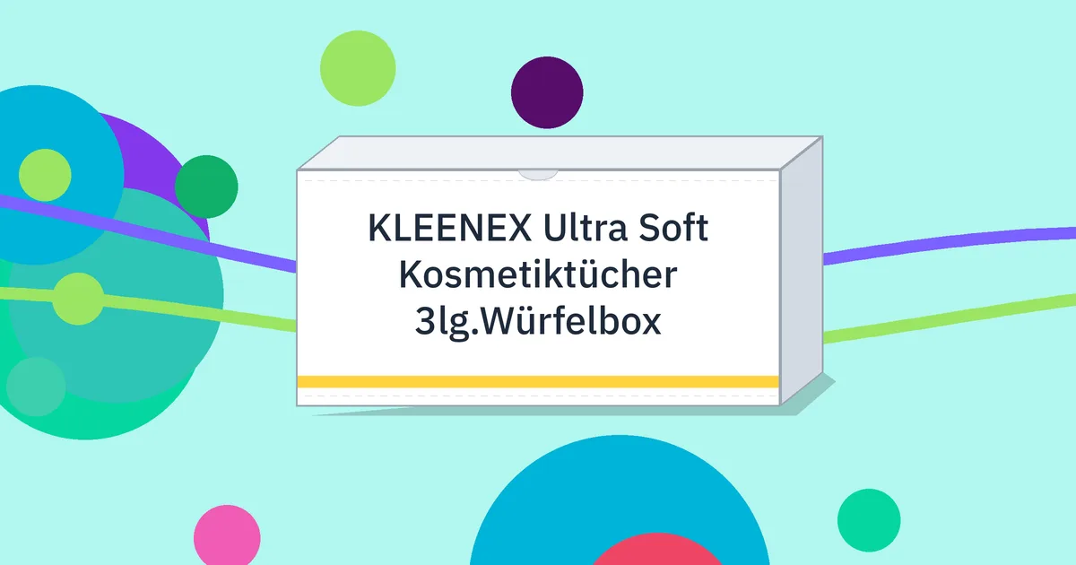 Symbolbild: Packung mit der Aufschrift KLEENEX Ultra Soft Kosmetiktücher 3lg.Würfelbox (PZN 11878585) – Verfügbarkeit und Bezug in Apotheken in Frankfurt am Main