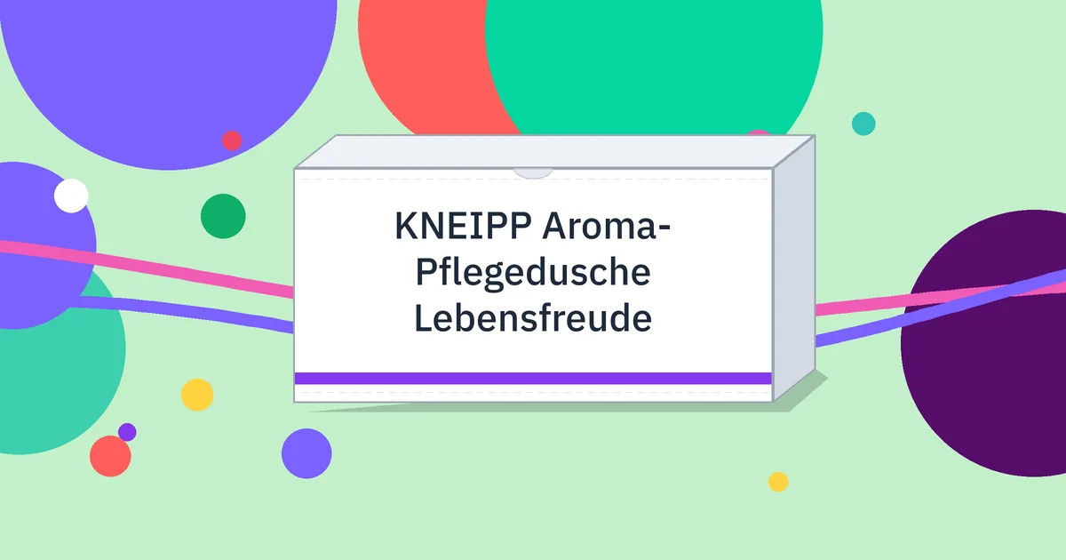 Symbolbild: Packung mit der Aufschrift KNEIPP Aroma-Pflegedusche Lebensfreude (PZN 04714044) – Verfügbarkeit und Bezug in Apotheken in Frankfurt am Main