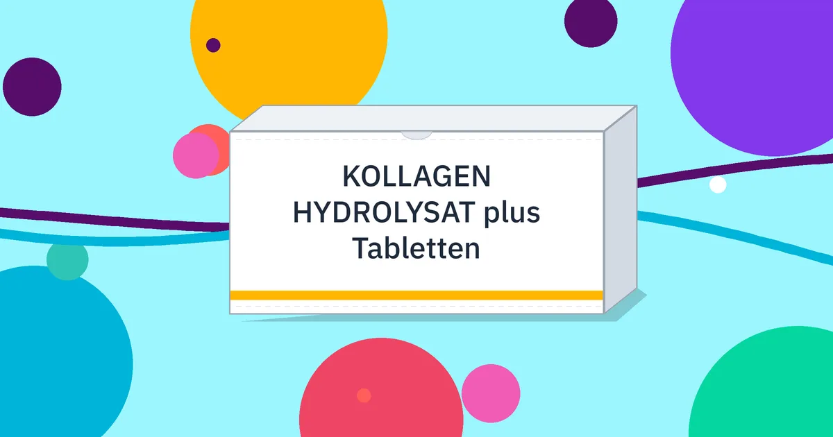 Symbolbild: Packung mit der Aufschrift KOLLAGEN HYDROLYSAT plus Tabletten (PZN 06932897) – Verfügbarkeit und Bezug in Apotheken in Frankfurt am Main