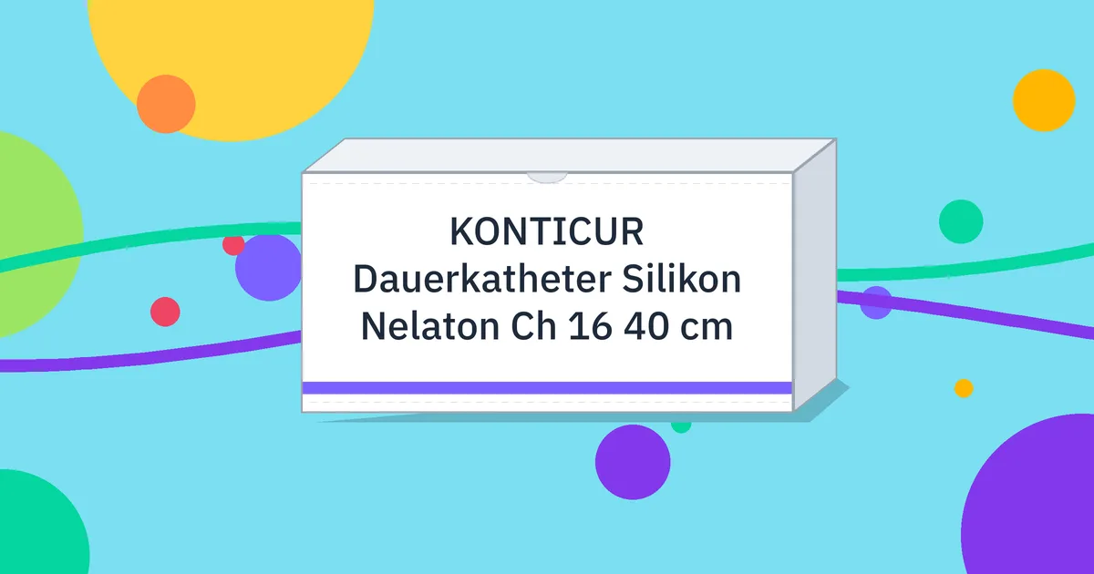 Symbolbild: Packung mit der Aufschrift KONTICUR Dauerkatheter Silikon Nelaton Ch 16 40 cm (PZN 12659477) – Verfügbarkeit und Bezug in Apotheken in Frankfurt am Main