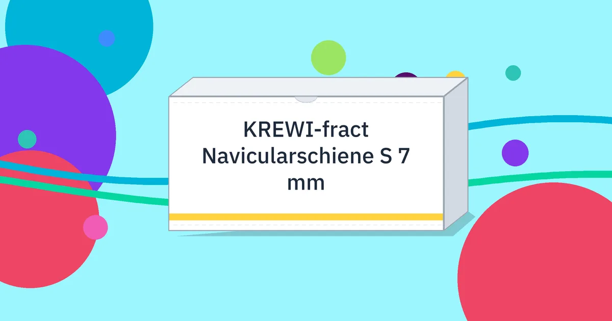 Symbolbild: Packung mit der Aufschrift KREWI-fract Navicularschiene S 7 mm (PZN 17300723) – Verfügbarkeit und Bezug in Apotheken in Frankfurt am Main