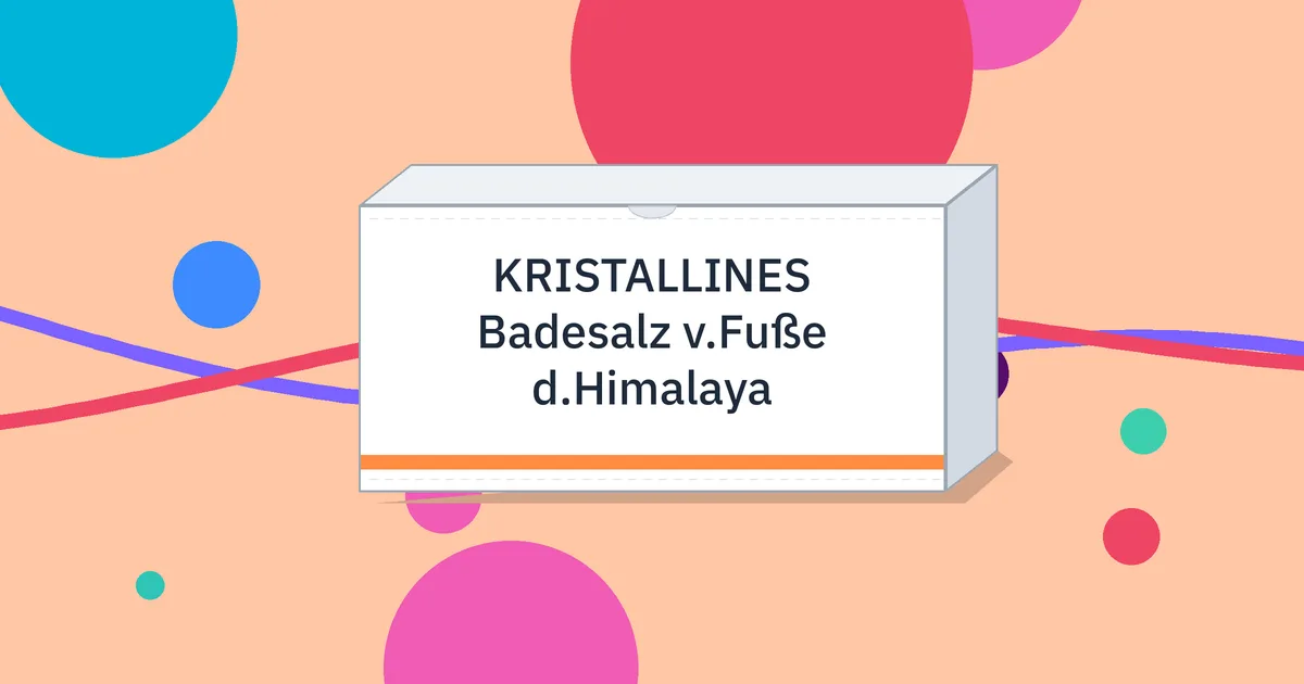 Symbolbild: Packung mit der Aufschrift KRISTALLINES Badesalz v.Fuße d.Himalaya (PZN 08843011) – Verfügbarkeit und Bezug in Apotheken in Frankfurt am Main