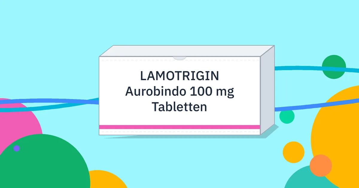 Symbolbild: Packung mit der Aufschrift LAMOTRIGIN Aurobindo 100 mg Tabletten (PZN 07712809) – Verfügbarkeit und Bezug in Apotheken in Frankfurt am Main
