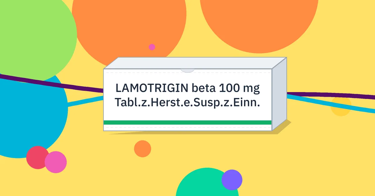 Symbolbild: Packung mit der Aufschrift LAMOTRIGIN beta 100 mg Tabl.z.Herst.e.Susp.z.Einn. (PZN 03645507) – Verfügbarkeit und Bezug in Apotheken in Frankfurt am Main