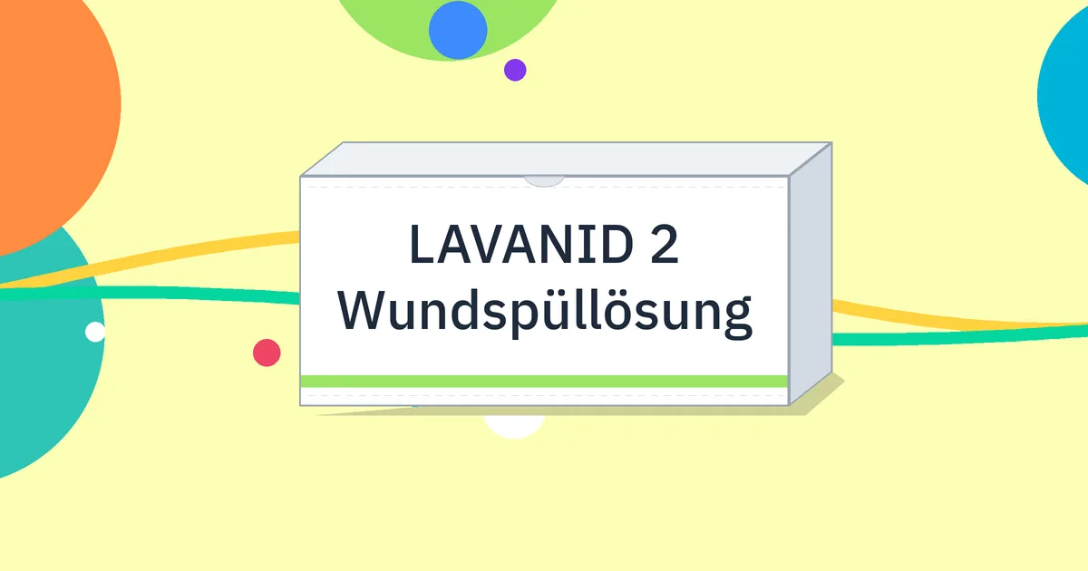 Symbolbild: Packung mit der Aufschrift LAVANID 2 Wundspüllösung (PZN 19491727) – Verfügbarkeit und Bezug in Apotheken in Frankfurt am Main