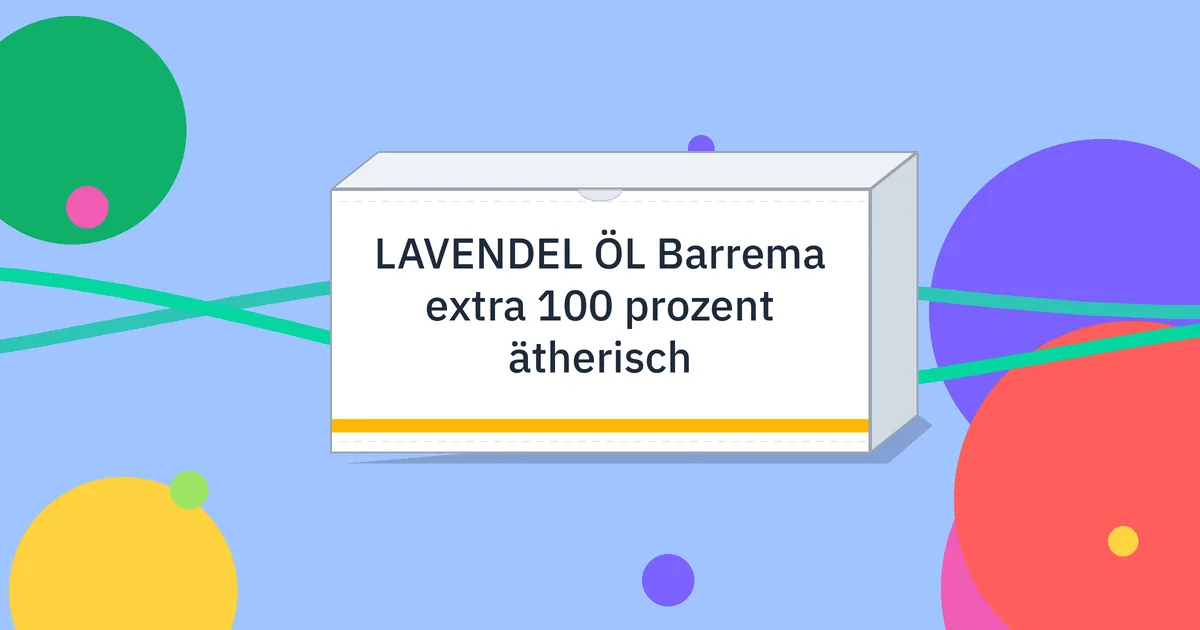 Symbolbild: Packung mit der Aufschrift LAVENDEL ÖL Barrema extra 100 prozent ätherisch (PZN 07205780) – Verfügbarkeit und Bezug in Apotheken in Frankfurt am Main