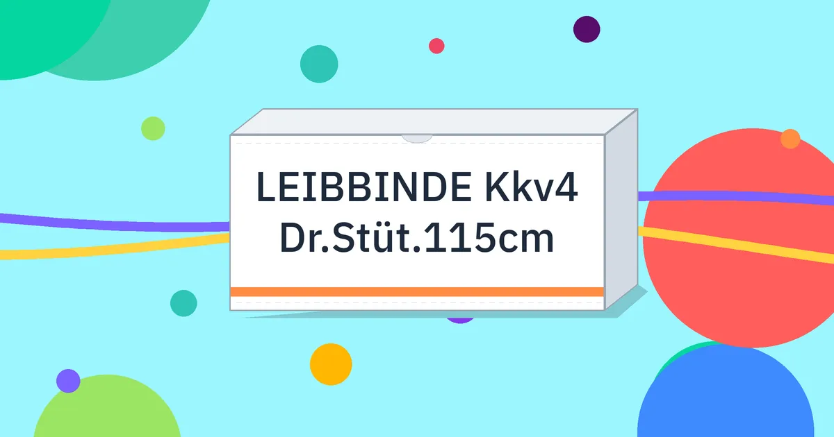 Symbolbild: Packung mit der Aufschrift LEIBBINDE Kkv4 Dr.Stüt.115cm (PZN 01732107) – Verfügbarkeit und Bezug in Apotheken in Frankfurt am Main