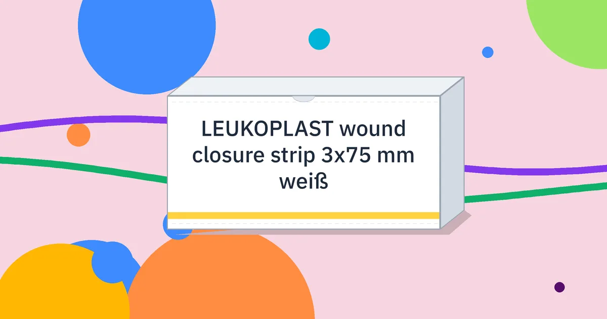 Symbolbild: Packung mit der Aufschrift LEUKOPLAST wound closure strip 3x75 mm weiß (PZN 18729687) – Verfügbarkeit und Bezug in Apotheken in Frankfurt am Main