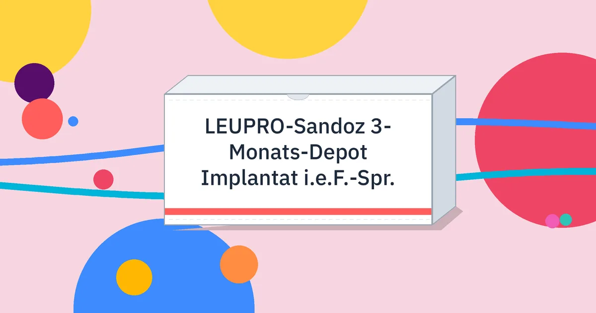 Symbolbild: Packung mit der Aufschrift LEUPRO-Sandoz 3-Monats-Depot Implantat i.e.F.-Spr. (PZN 19387125) – Verfügbarkeit und Bezug in Apotheken in Frankfurt am Main