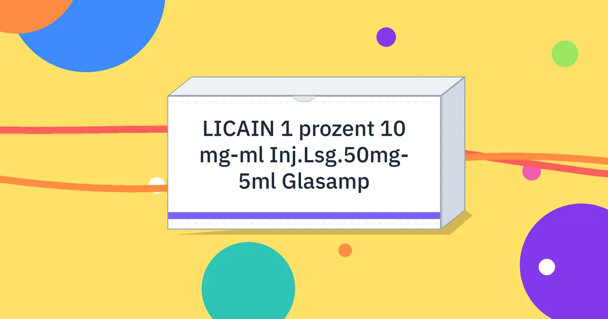 Symbolbild: Packung mit der Aufschrift LICAIN 1 prozent 10 mg-ml Inj.Lsg.50mg-5ml Glasamp (PZN 11355918) – Verfügbarkeit und Bezug in Apotheken in Frankfurt am Main