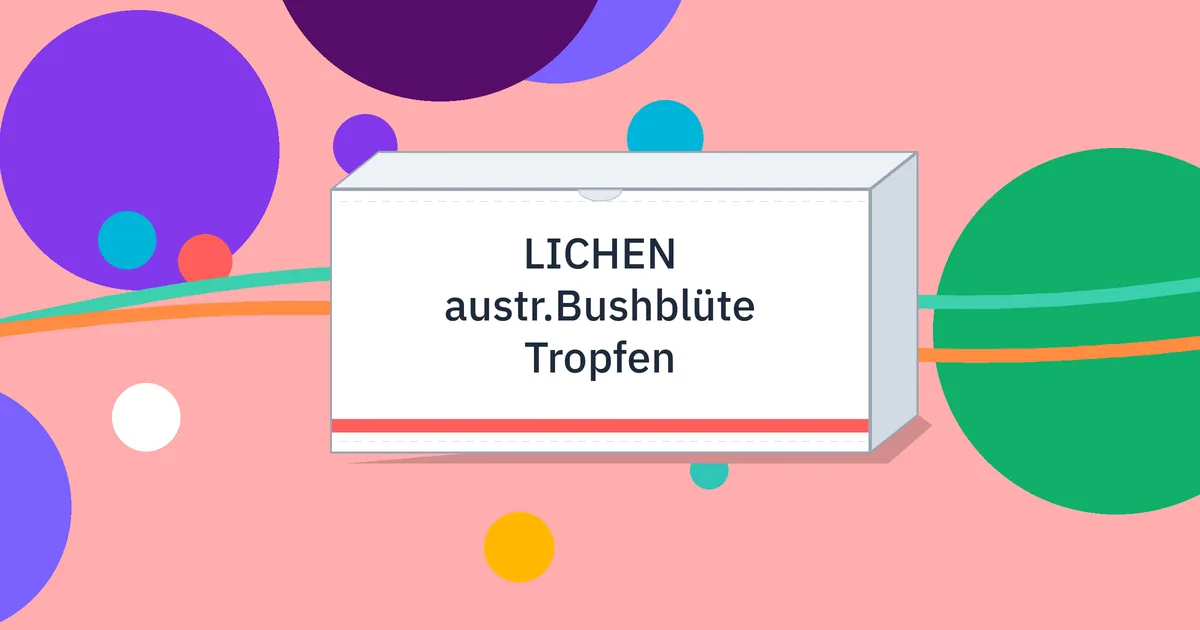 Symbolbild: Packung mit der Aufschrift LICHEN austr.Bushblüte Tropfen (PZN 06126624) – Verfügbarkeit und Bezug in Apotheken in Frankfurt am Main