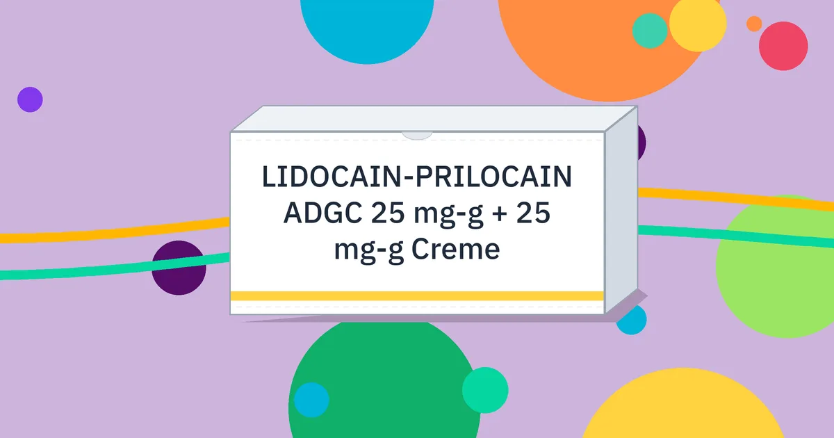 Symbolbild: Packung mit der Aufschrift LIDOCAIN-PRILOCAIN ADGC 25 mg-g + 25 mg-g Creme (PZN 19360853) – Verfügbarkeit und Bezug in Apotheken in Frankfurt am Main