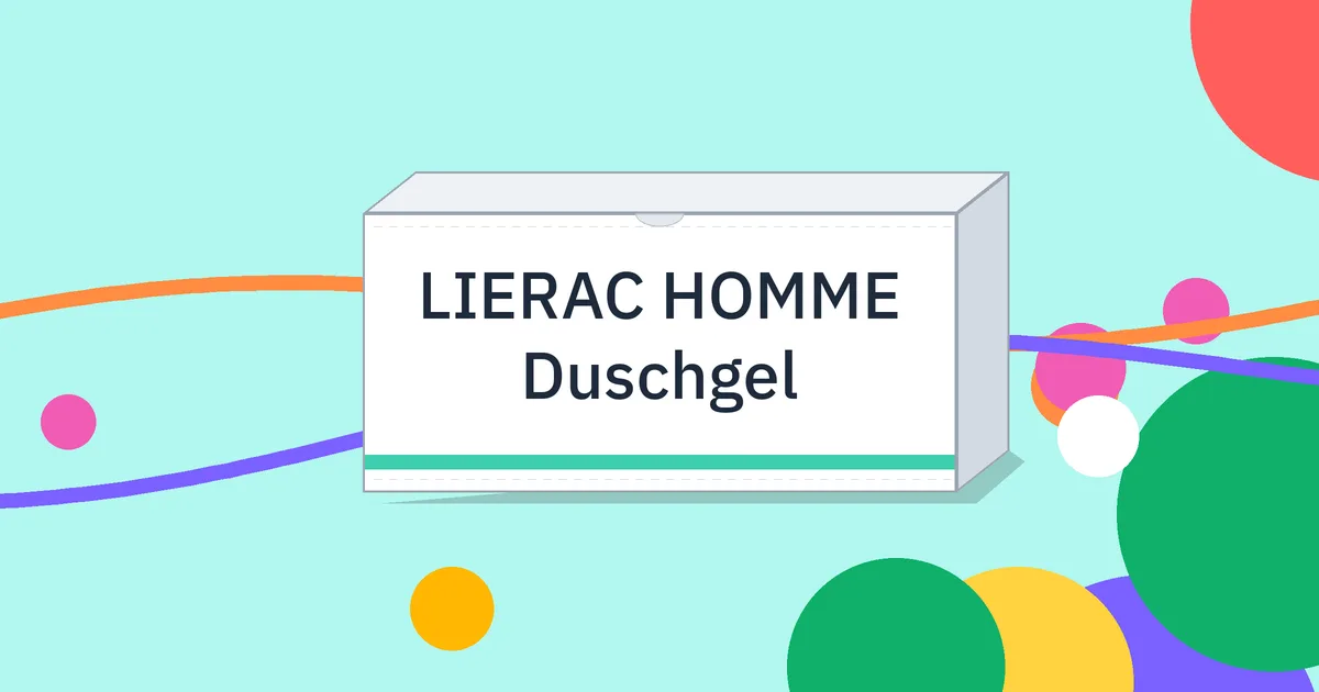 Symbolbild: Packung mit der Aufschrift LIERAC HOMME Duschgel (PZN 17826106) – Verfügbarkeit und Bezug in Apotheken in Frankfurt am Main
