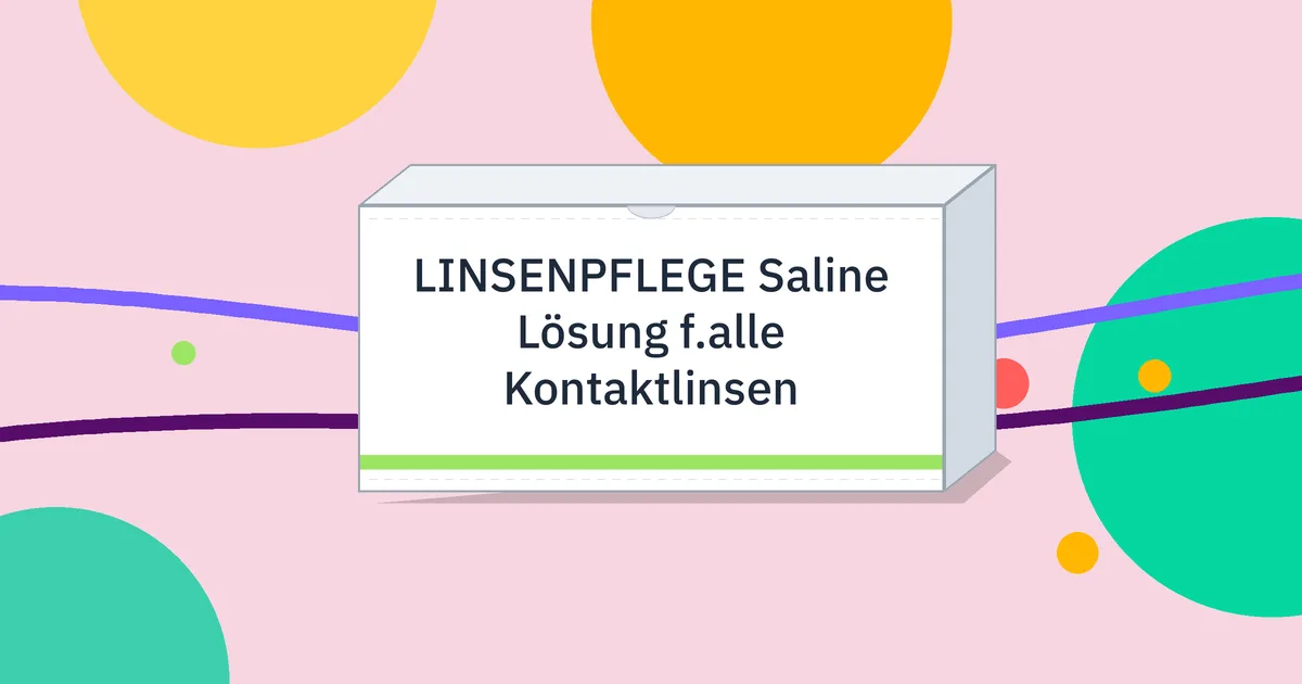 Symbolbild: Packung mit der Aufschrift LINSENPFLEGE Saline Lösung f.alle Kontaktlinsen (PZN 20217411) – Verfügbarkeit und Bezug in Apotheken in Frankfurt am Main