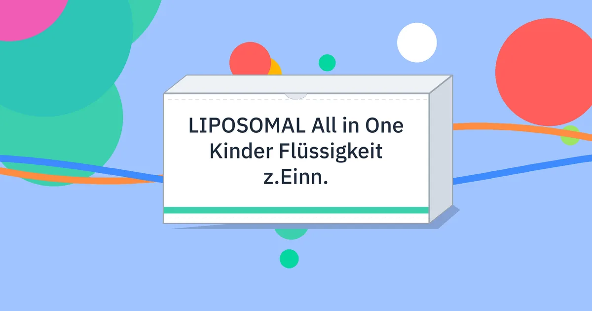Symbolbild: Packung mit der Aufschrift LIPOSOMAL All in One Kinder Flüssigkeit z.Einn. (PZN 19454867) – Verfügbarkeit und Bezug in Apotheken in Frankfurt am Main