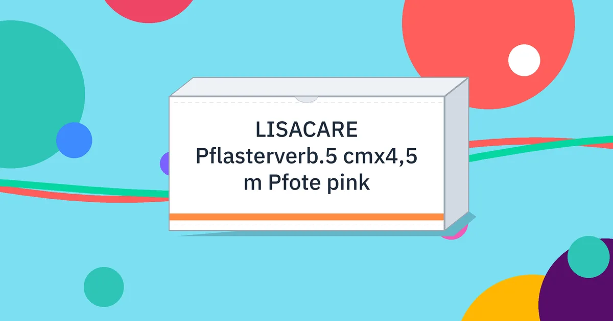 Symbolbild: Packung mit der Aufschrift LISACARE Pflasterverb.5 cmx4,5 m Pfote pink (PZN 17892474) – Verfügbarkeit und Bezug in Apotheken in Frankfurt am Main