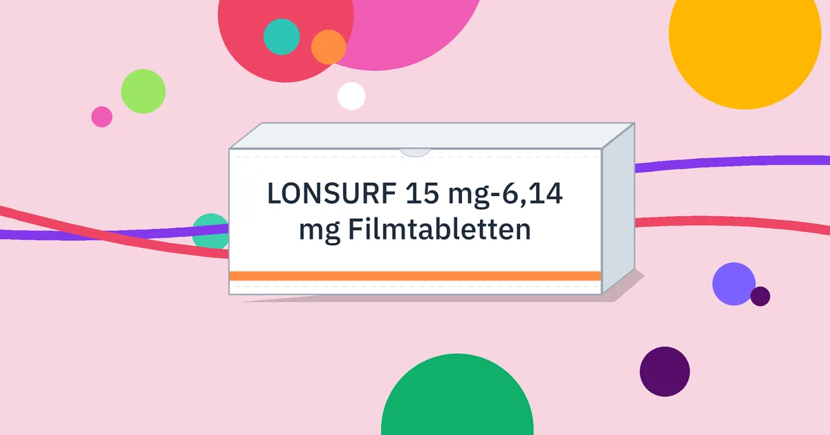 Symbolbild: Packung mit der Aufschrift LONSURF 15 mg-6,14 mg Filmtabletten (PZN 16625920) – Verfügbarkeit und Bezug in Apotheken in Frankfurt am Main