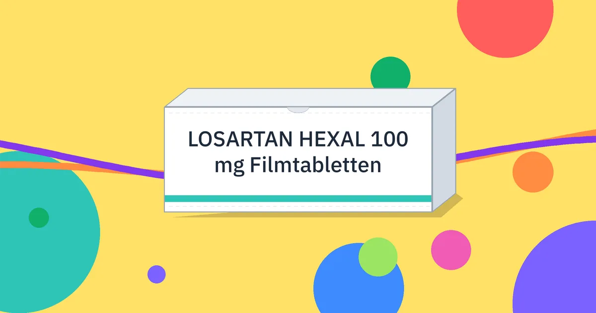 Symbolbild: Packung mit der Aufschrift LOSARTAN HEXAL 100 mg Filmtabletten (PZN 03249898) – Verfügbarkeit und Bezug in Apotheken in Frankfurt am Main