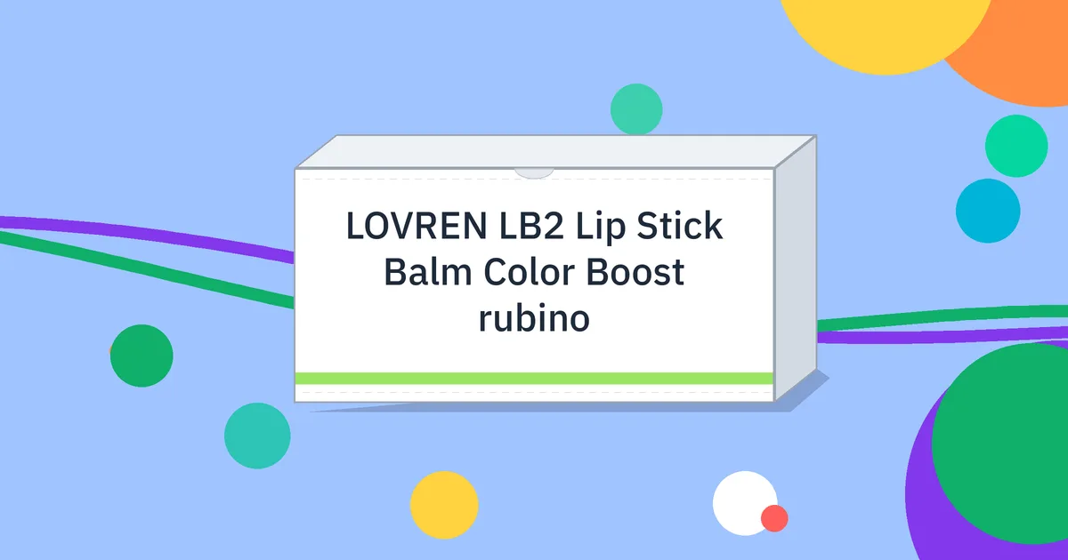Symbolbild: Packung mit der Aufschrift LOVREN LB2 Lip Stick Balm Color Boost rubino (PZN 20030799) – Verfügbarkeit und Bezug in Apotheken in Frankfurt am Main
