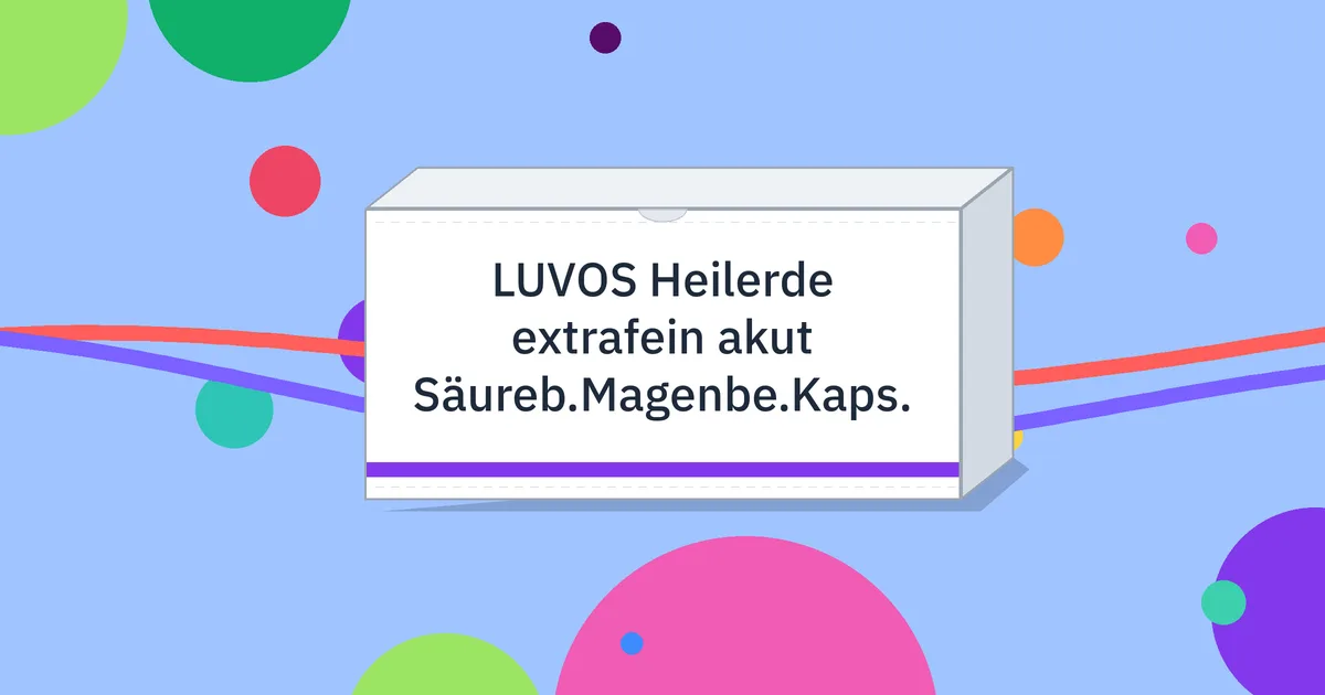 Symbolbild: Packung mit der Aufschrift LUVOS Heilerde extrafein akut Säureb.Magenbe.Kaps. (PZN 18360644) – Verfügbarkeit und Bezug in Apotheken in Frankfurt am Main