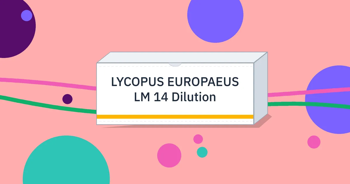 Symbolbild: Packung mit der Aufschrift LYCOPUS EUROPAEUS LM 14 Dilution (PZN 13538037) – Verfügbarkeit und Bezug in Apotheken in Frankfurt am Main