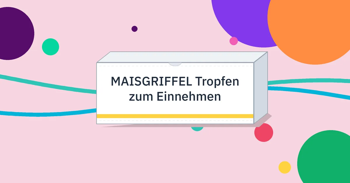 Symbolbild: Packung mit der Aufschrift MAISGRIFFEL Tropfen zum Einnehmen (PZN 11867015) – Verfügbarkeit und Bezug in Apotheken in Frankfurt am Main