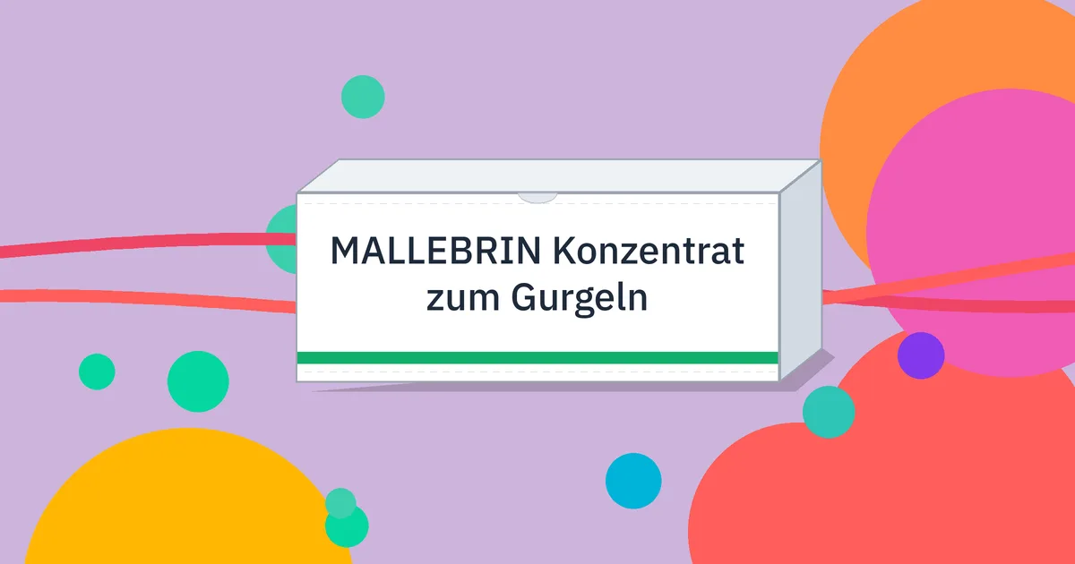 Symbolbild: Packung mit der Aufschrift MALLEBRIN Konzentrat zum Gurgeln (PZN 01671104) – Verfügbarkeit und Bezug in Apotheken in Frankfurt am Main