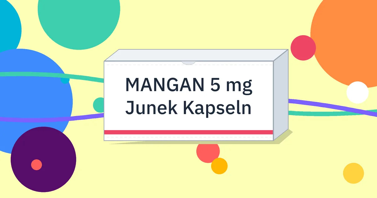 Symbolbild: Packung mit der Aufschrift MANGAN 5 mg Junek Kapseln (PZN 10062812) – Verfügbarkeit und Bezug in Apotheken in Frankfurt am Main