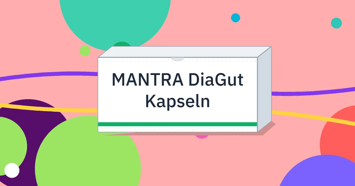 Symbolbild: Packung mit der Aufschrift MANTRA DiaGut Kapseln (PZN 16830502) – Verfügbarkeit und Bezug in Apotheken in Frankfurt am Main
