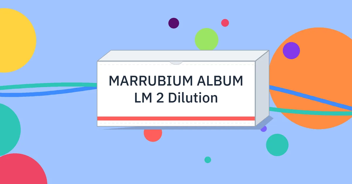 Symbolbild: Packung mit der Aufschrift MARRUBIUM ALBUM LM 2 Dilution (PZN 13601770) – Verfügbarkeit und Bezug in Apotheken in Frankfurt am Main