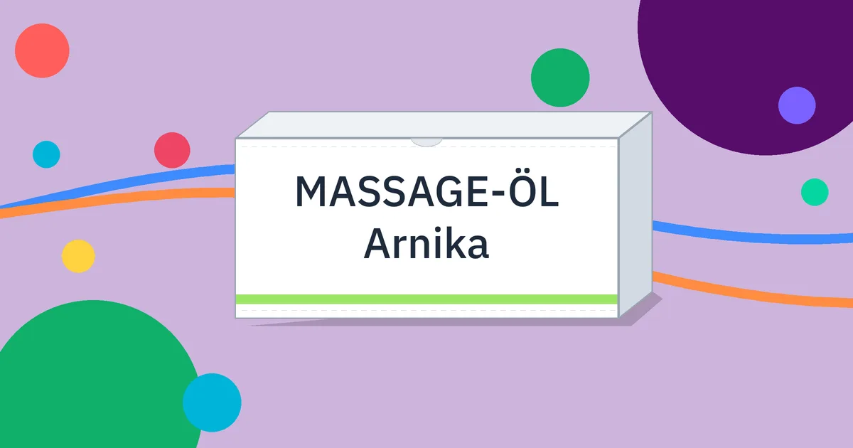 Symbolbild: Packung mit der Aufschrift MASSAGE-ÖL Arnika (PZN 16237431) – Verfügbarkeit und Bezug in Apotheken in Frankfurt am Main