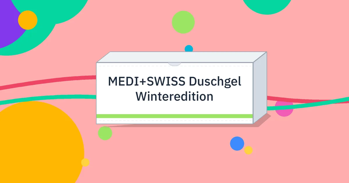 Symbolbild: Packung mit der Aufschrift MEDI+SWISS Duschgel Winteredition (PZN 20878271) – Verfügbarkeit und Bezug in Apotheken in Frankfurt am Main