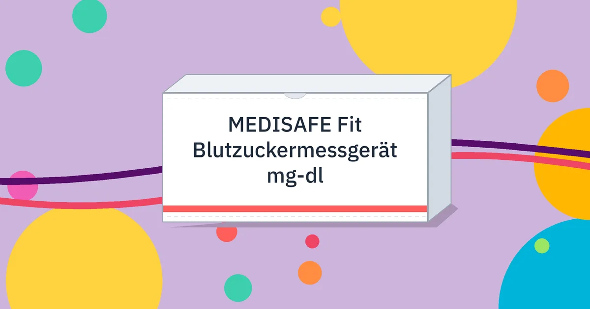 Symbolbild: Packung mit der Aufschrift MEDISAFE Fit Blutzuckermessgerät mg-dl (PZN 12449627) – Verfügbarkeit und Bezug in Apotheken in Frankfurt am Main