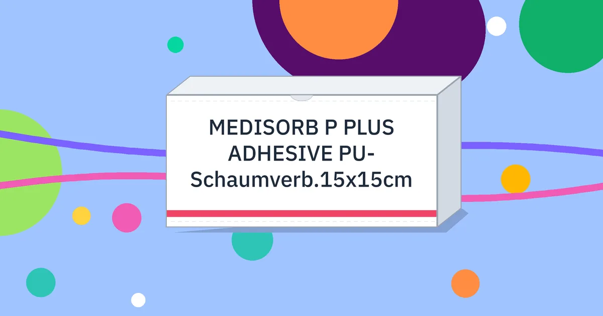Symbolbild: Packung mit der Aufschrift MEDISORB P PLUS ADHESIVE PU-Schaumverb.15x15cm (PZN 18017604) – Verfügbarkeit und Bezug in Apotheken in Frankfurt am Main