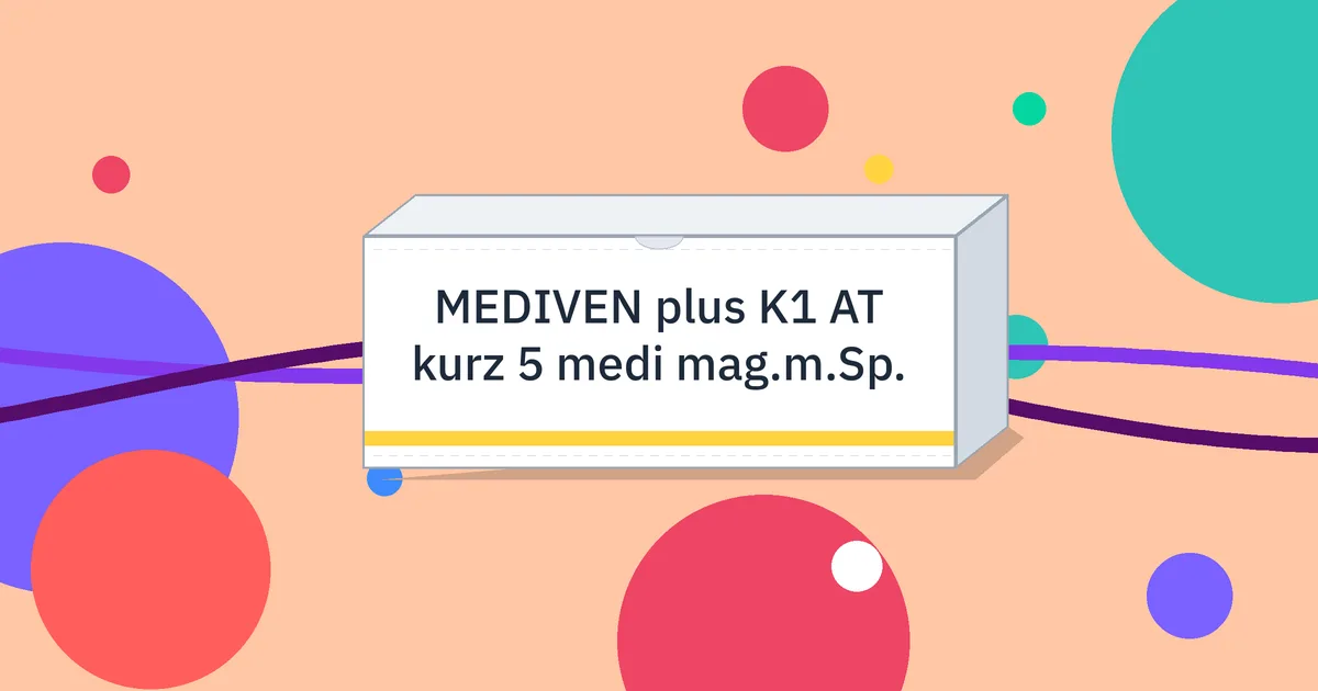 Symbolbild: Packung mit der Aufschrift MEDIVEN plus K1 AT kurz 5 medi mag.m.Sp. (PZN 15026867) – Verfügbarkeit und Bezug in Apotheken in Frankfurt am Main