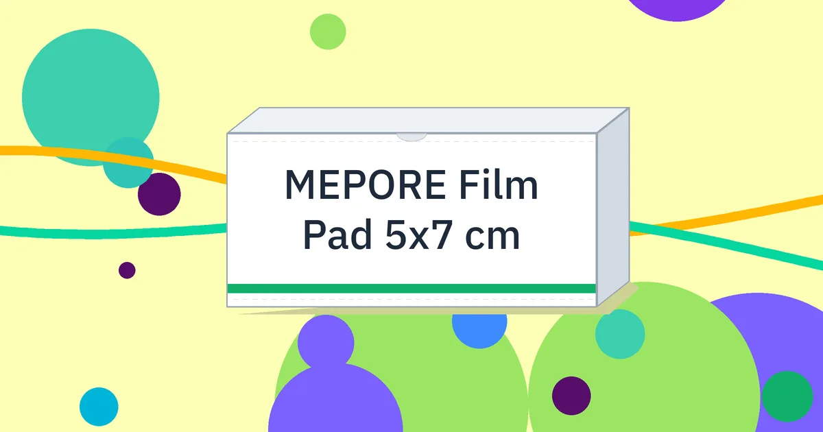 Symbolbild: Packung mit der Aufschrift MEPORE Film Pad 5x7 cm (PZN 14334093) – Verfügbarkeit und Bezug in Apotheken in Frankfurt am Main
