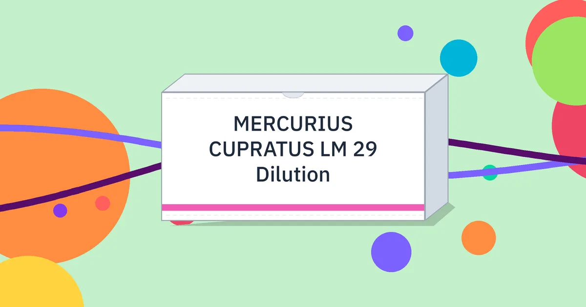 Symbolbild: Packung mit der Aufschrift MERCURIUS CUPRATUS LM 29 Dilution (PZN 12950600) – Verfügbarkeit und Bezug in Apotheken in Frankfurt am Main