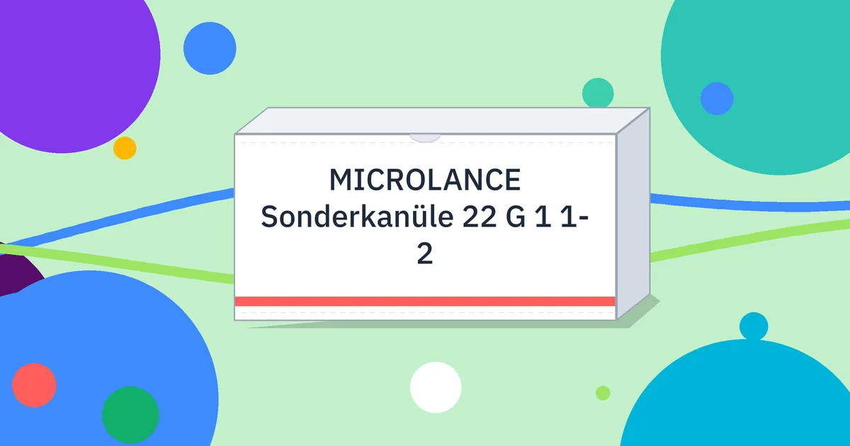 Symbolbild: Packung mit der Aufschrift MICROLANCE Sonderkanüle 22 G 1 1-2 (PZN 09396324) – Verfügbarkeit und Bezug in Apotheken in Frankfurt am Main