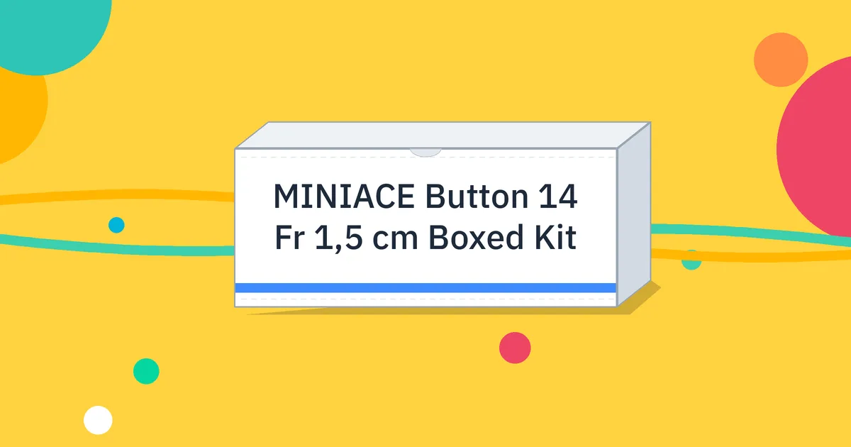 Symbolbild: Packung mit der Aufschrift MINIACE Button 14 Fr 1,5 cm Boxed Kit (PZN 16953943) – Verfügbarkeit und Bezug in Apotheken in Frankfurt am Main