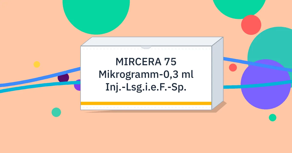 Symbolbild: Packung mit der Aufschrift MIRCERA 75 Mikrogramm-0,3 ml Inj.-Lsg.i.e.F.-Sp. (PZN 08472425) – Verfügbarkeit und Bezug in Apotheken in Frankfurt am Main