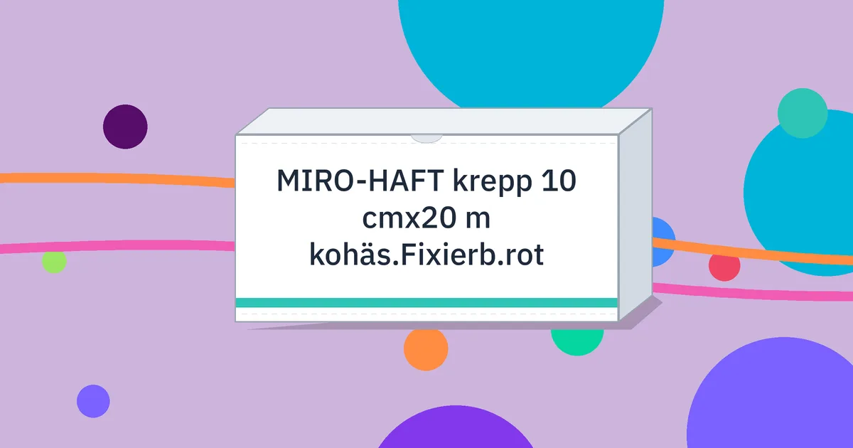 Symbolbild: Packung mit der Aufschrift MIRO-HAFT krepp 10 cmx20 m kohäs.Fixierb.rot (PZN 01215582) – Verfügbarkeit und Bezug in Apotheken in Frankfurt am Main