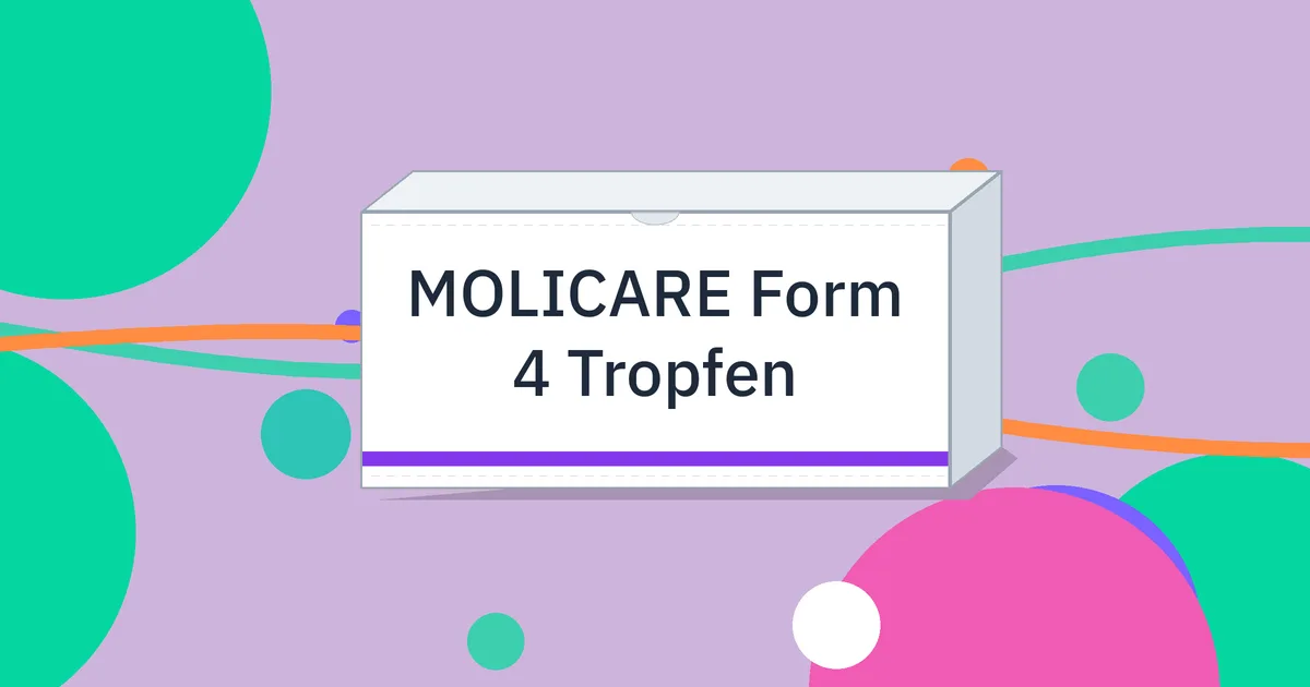 Symbolbild: Packung mit der Aufschrift MOLICARE Form 4 Tropfen (PZN 17633732) – Verfügbarkeit und Bezug in Apotheken in Frankfurt am Main