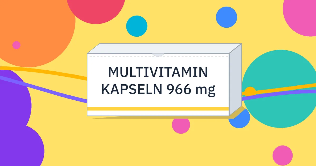 Symbolbild: Packung mit der Aufschrift MULTIVITAMIN KAPSELN 966 mg (PZN 16535967) – Verfügbarkeit und Bezug in Apotheken in Frankfurt am Main