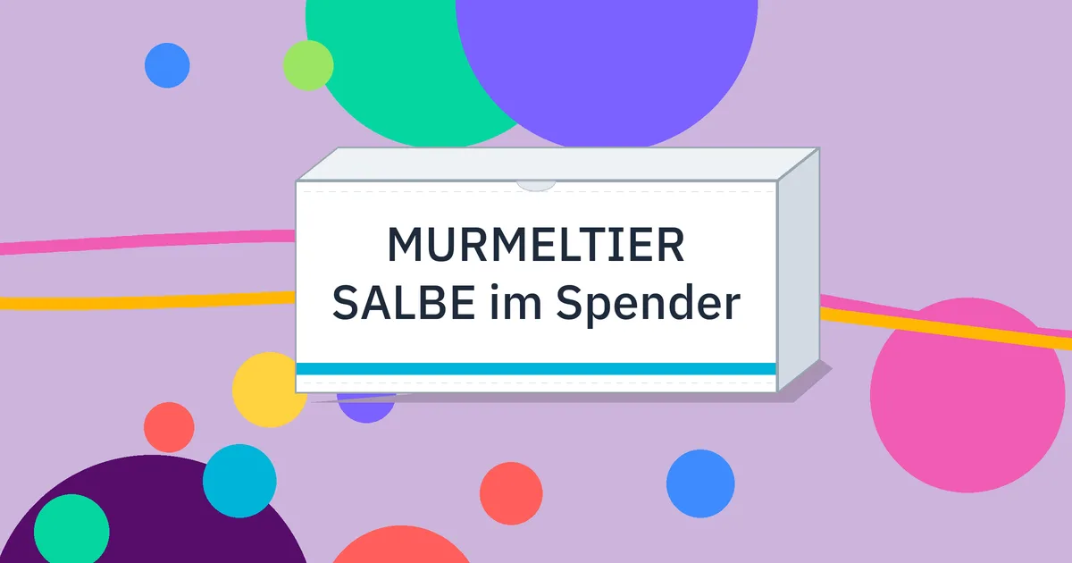 Symbolbild: Packung mit der Aufschrift MURMELTIER SALBE im Spender (PZN 17272174) – Verfügbarkeit und Bezug in Apotheken in Frankfurt am Main